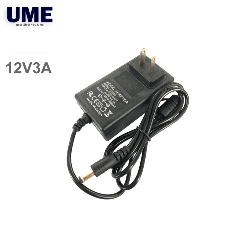Power Adapter AC/DC 12V 3A 5.5mm Adaptor Supply Us Plug for Wifi Router ...