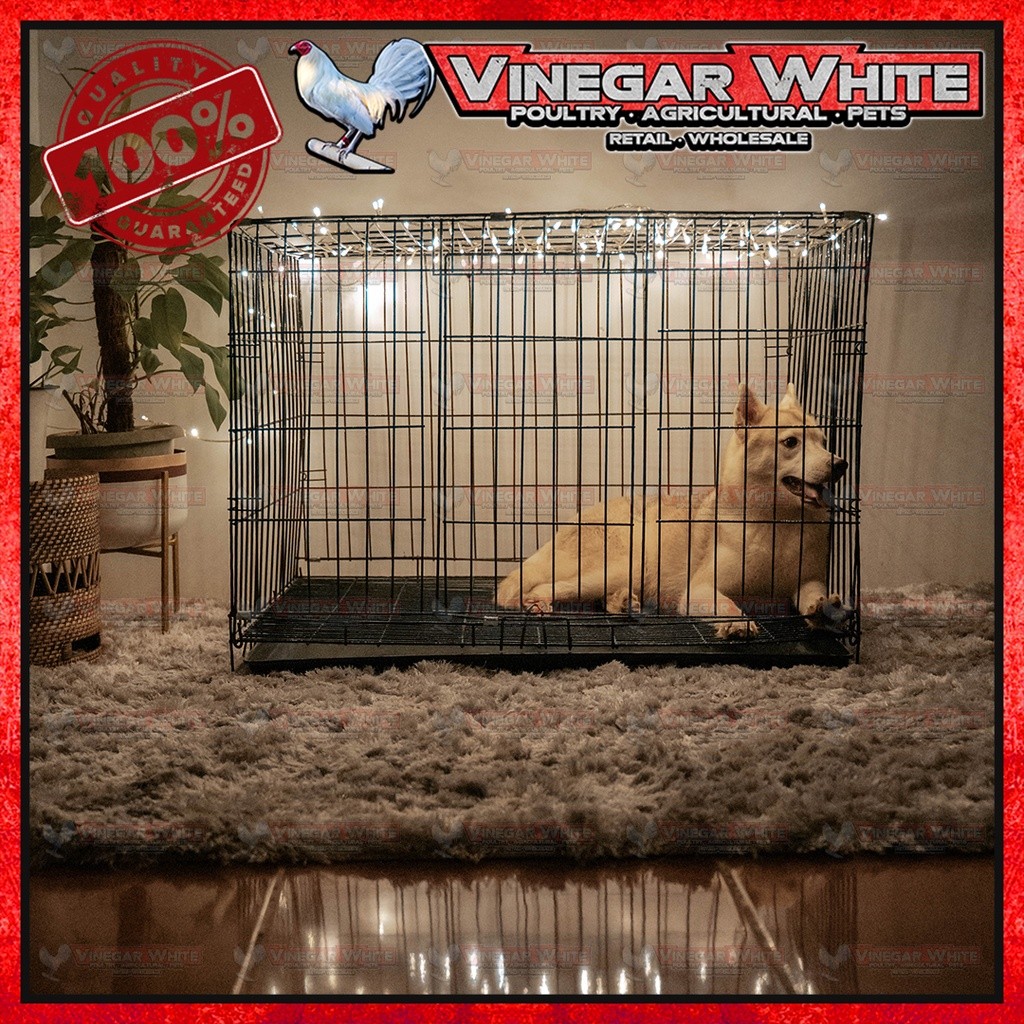 Pet Cage Collapsible Folding Removable Poop Tray Dog Cage Cat Rabbit ...