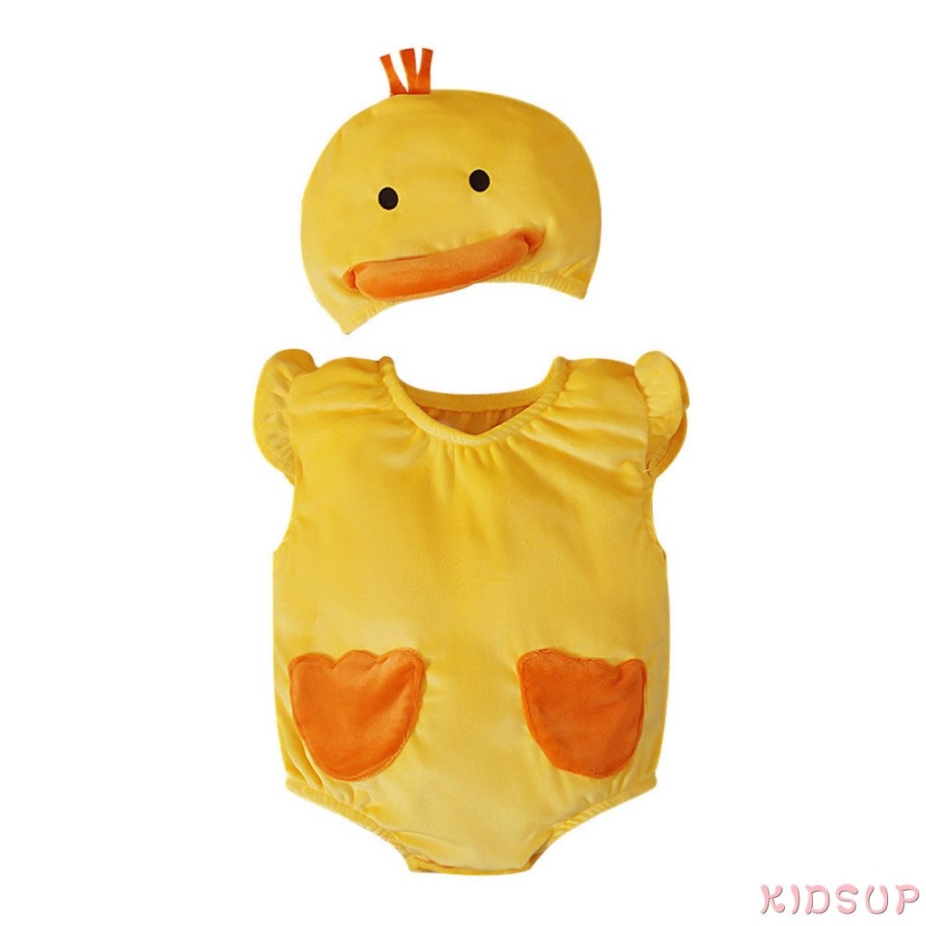 KIDSUP1-Toddler Baby Cosplay Duck Costume Yellow Duck Romper & Hat Sets ...
