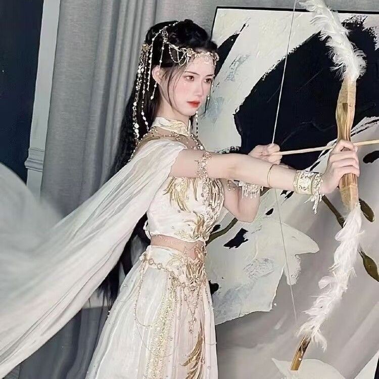 Exotic Dunhuang Flying Western Princess Dancer White Elf Virgin Lady ...