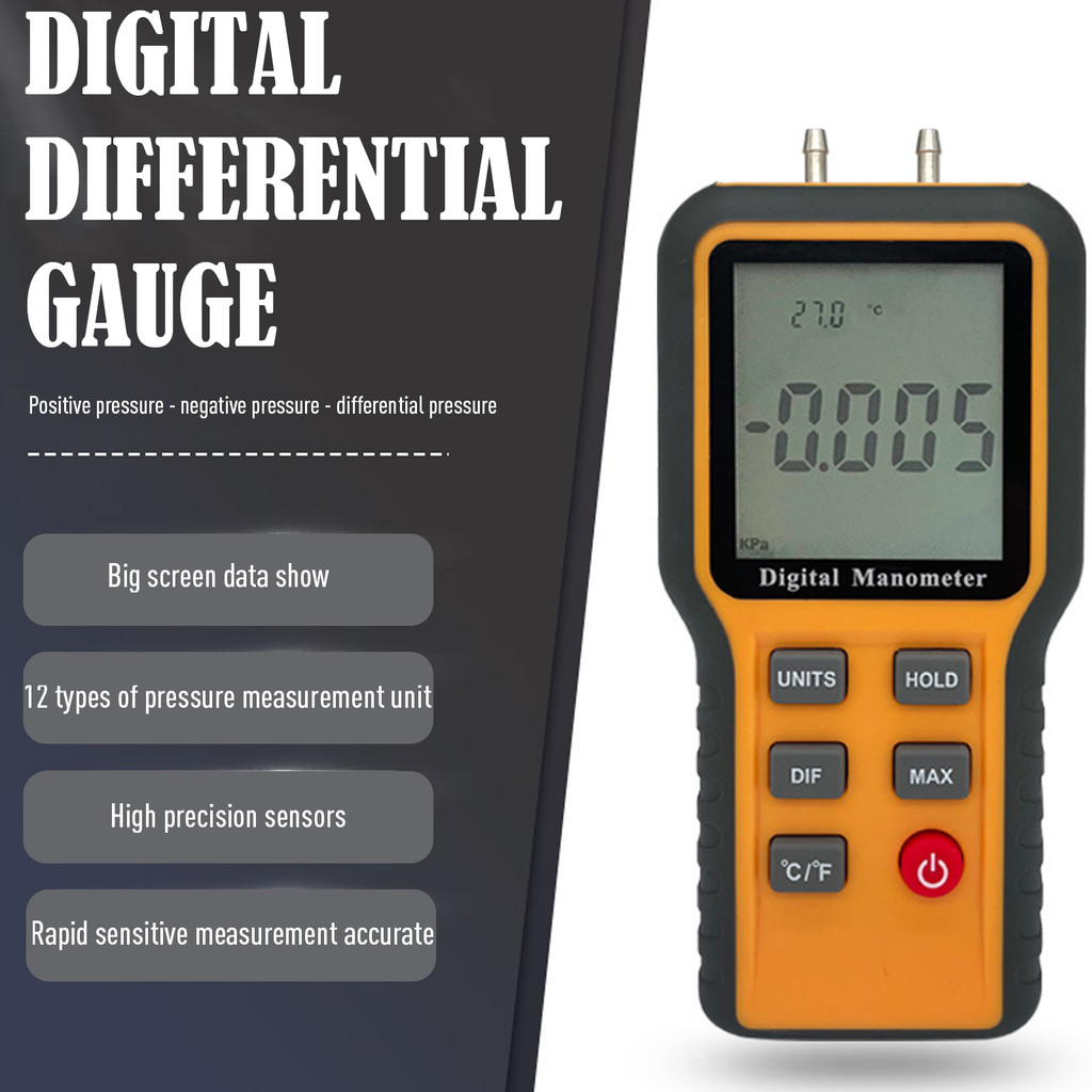 BUYMORE Digital pressure meter LCD display ℃ ℉ can switch 12 pressure ...