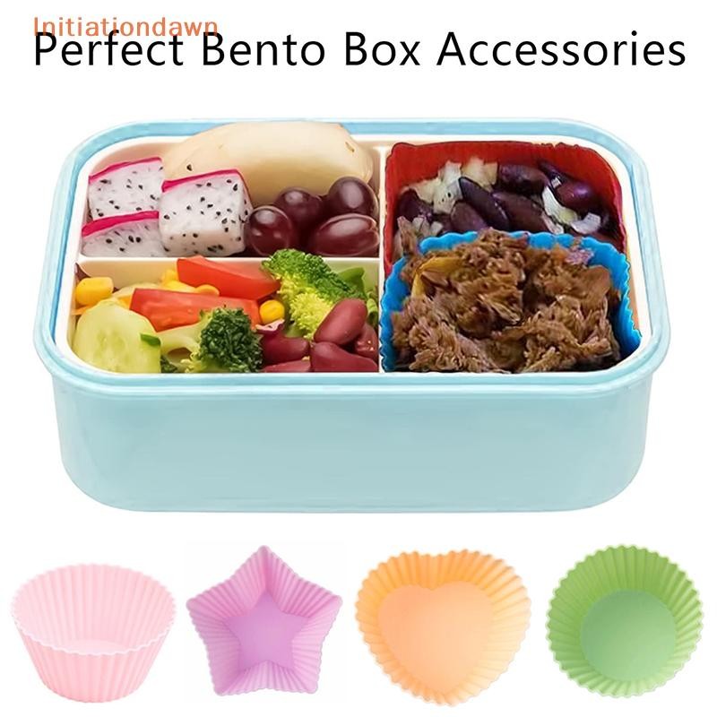 Initiationdawn 4 Pcs Silicone Lunch Box Dividers, Bento Bundle Lunch ...