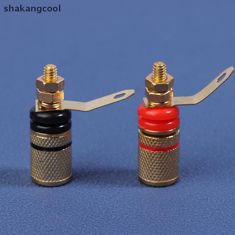 SCPH 1Pair Gold Plated Amplifier Speaker Binding Posts Terminal 4MM ...