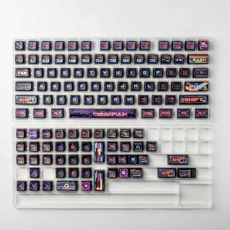 Cyberpunk Functional Party ASAHeight keycapPBTSublimation Four-Sided ...