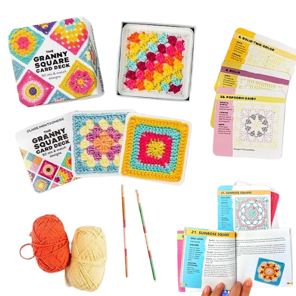 The G ranny Square Card Deck Crochet Pattern Cards Beginner Crochet Kit ...