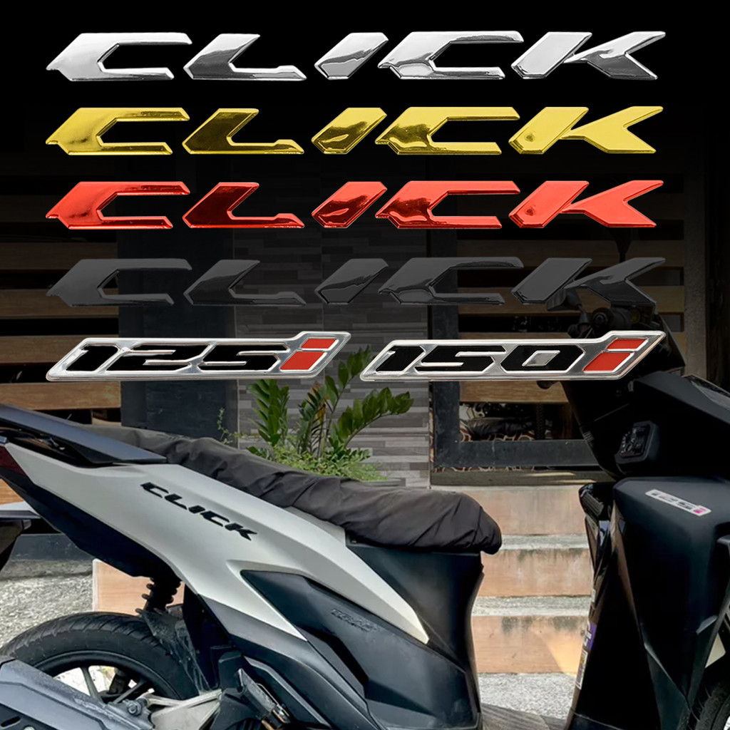 2PCS 3D Stickers For Honda Click 125i Motorcycle Letter Emblem Logo ...