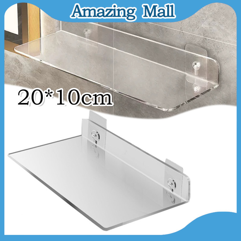 Acrylic Clear Wall Shelf Floating Shelves Wall Mounted Acrylic Shelves ...