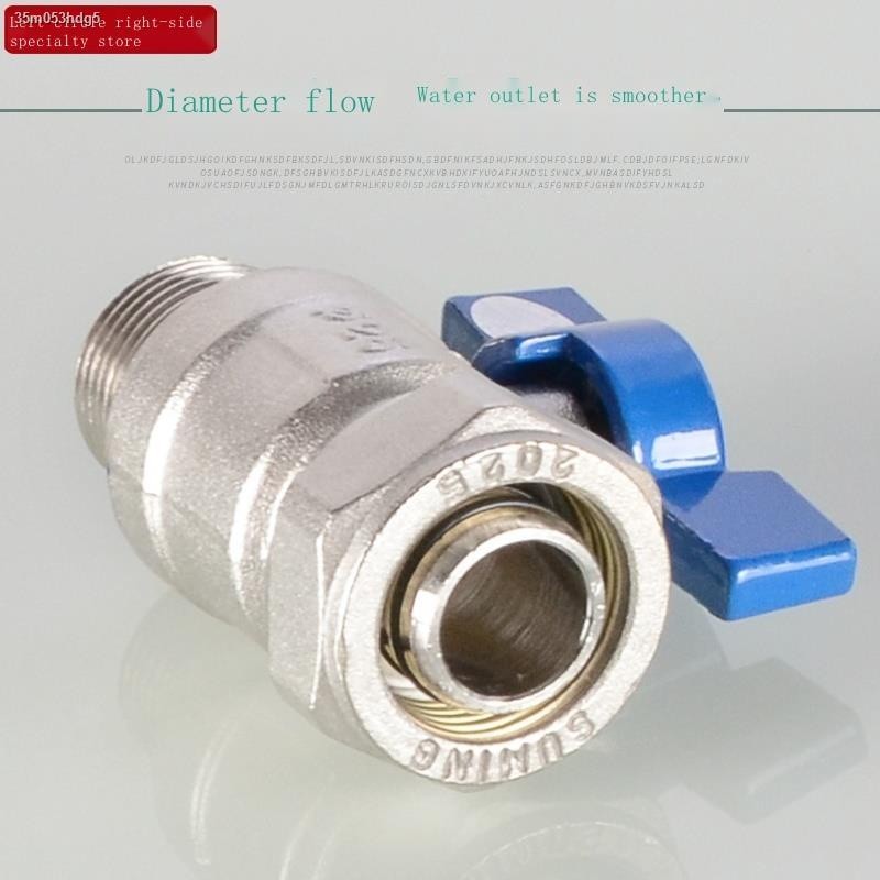 Aluminum-plastic pipe ball valve brass electroplating gas floor heating ...