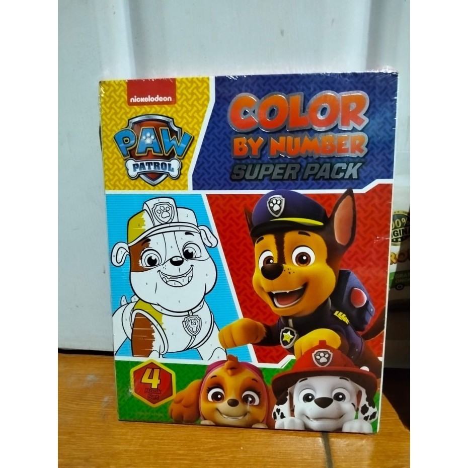 Paw Patrol Color By Number Super Boxset: Pack of 4 Coloring Books For ...