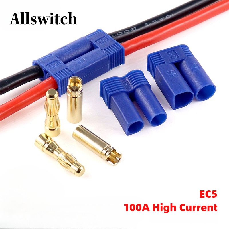 EC5 Banana Connector 5.0mm Gold Plug 10AWG Silicone Cable EC5 Male Plug/Female Jack Pigtail Wire ...