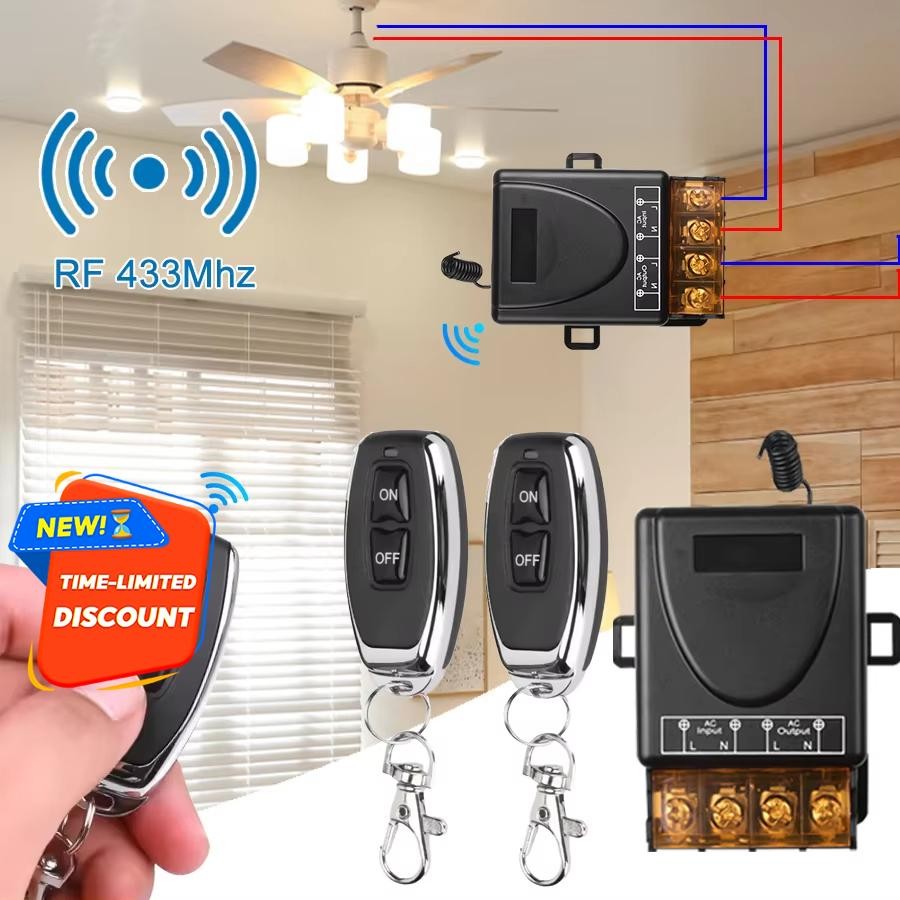 433mhz Wireless Remote Control Switch Ac 110v 220v 30a Relay 1ch ...