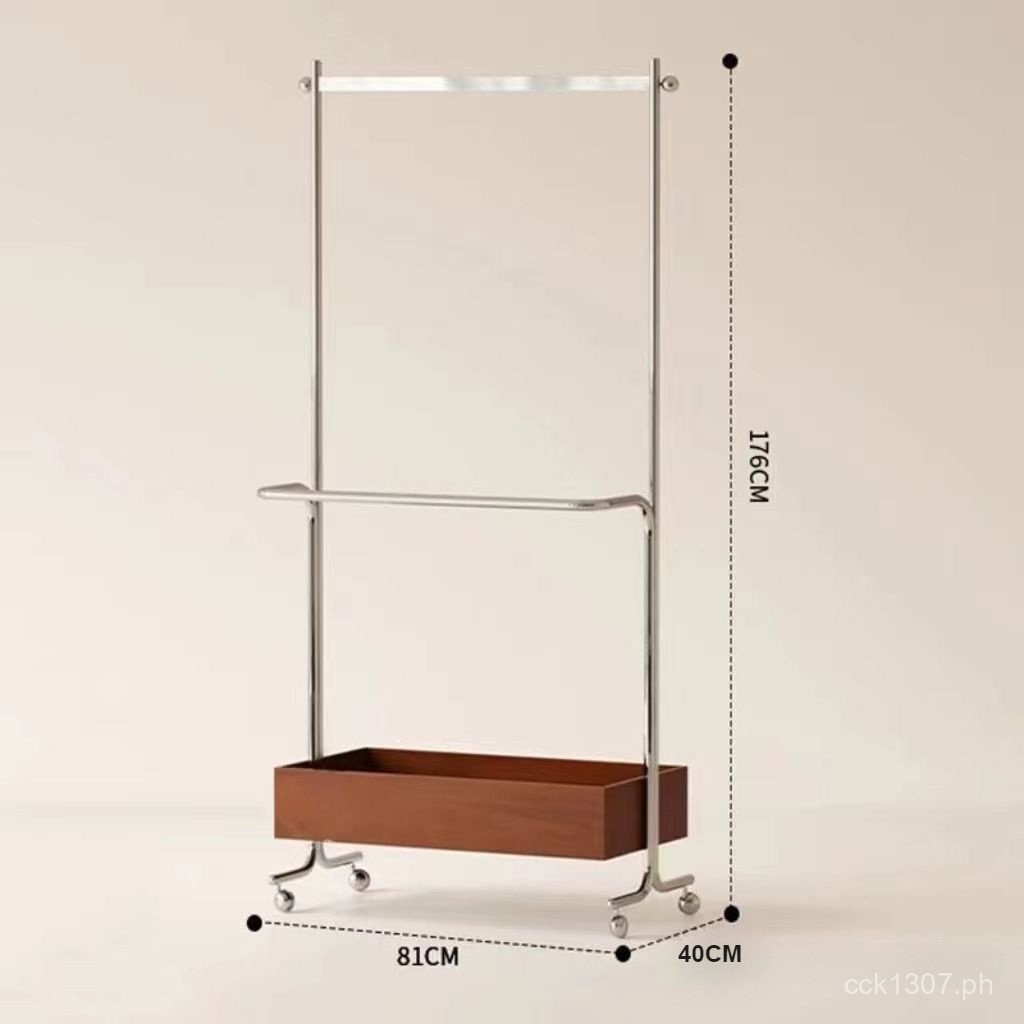 Modern Metal Stainless Steel Coat Rack Mobile Floor Storage Home ...