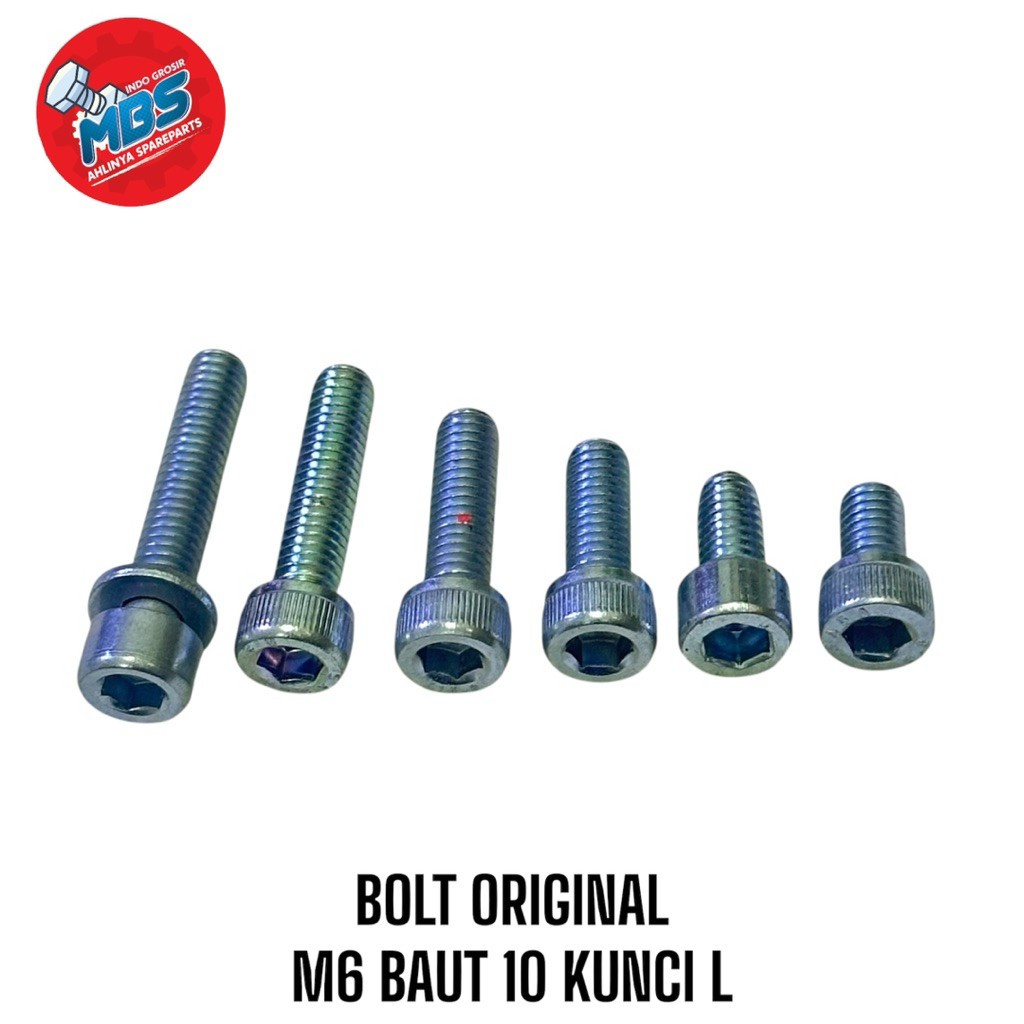 SAJ BOLT 10 KEYS L 5 M6x10 m6x12 m6x15 m6x20 m6x25 m6x30 bolts original ORI | Shopee Philippines