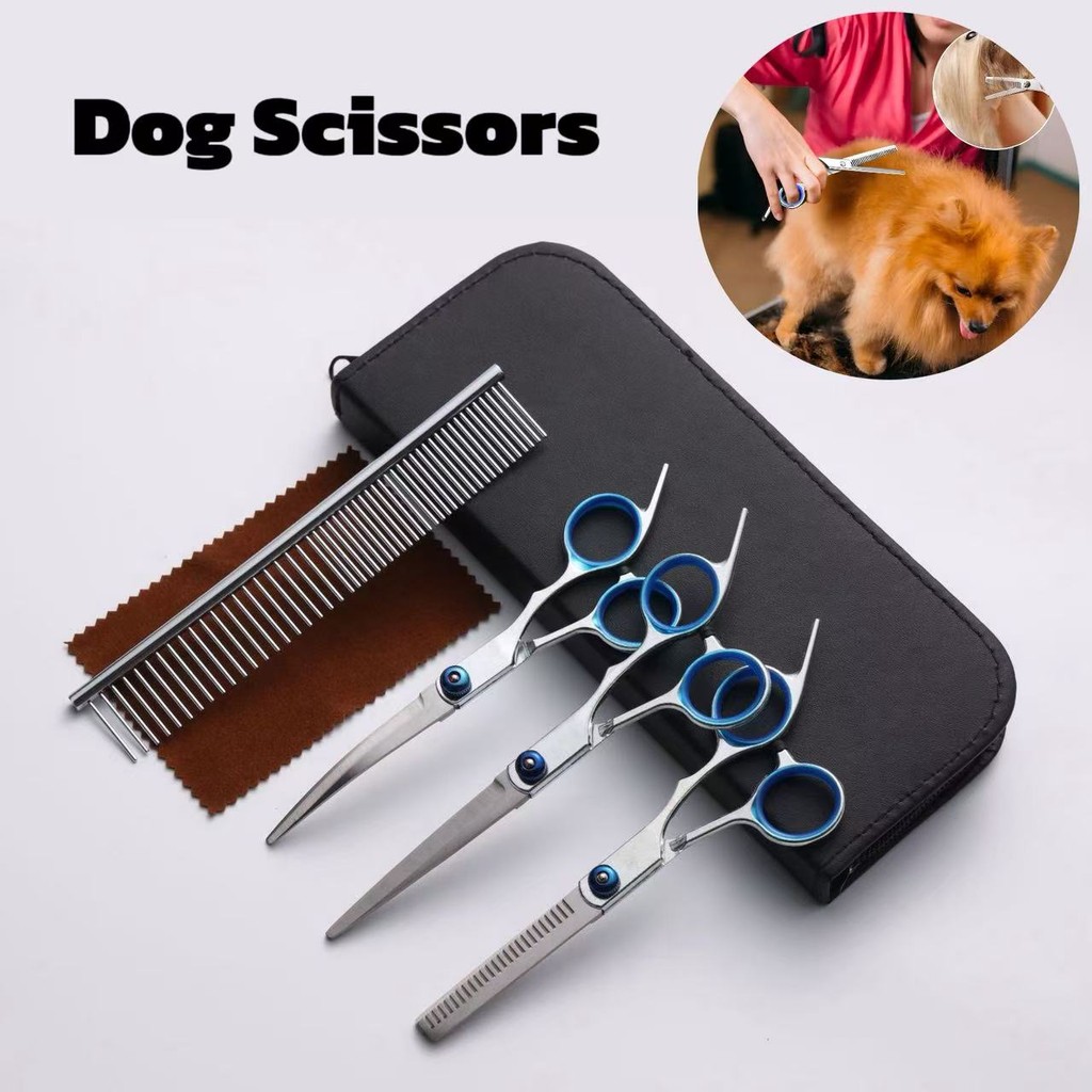 Dog Scissor set Straight snips Up Bend Down Bend For Dogs and Cats Dog ...