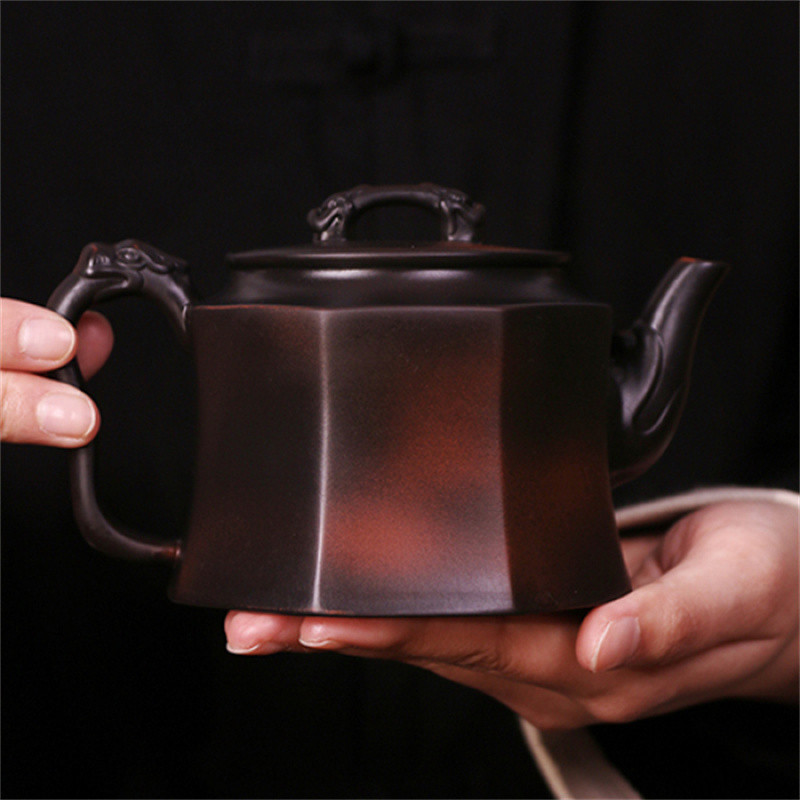 Yunnnan Jianshui Purple Pottery Teapot Pure Handmade Dragon Handle ...