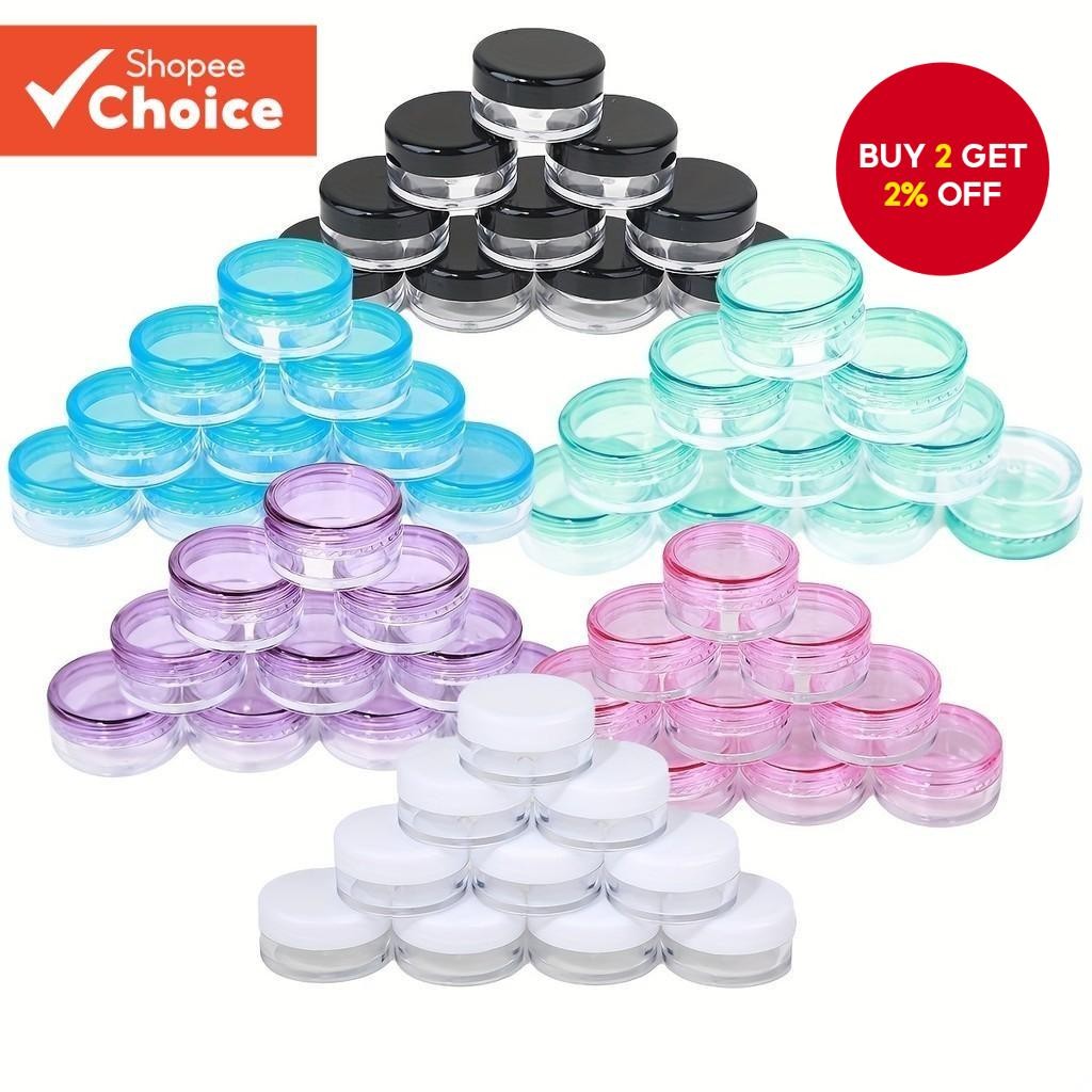 10pcs Small Round Sample Containers With Lids Cosmetic Jars Makeup ...