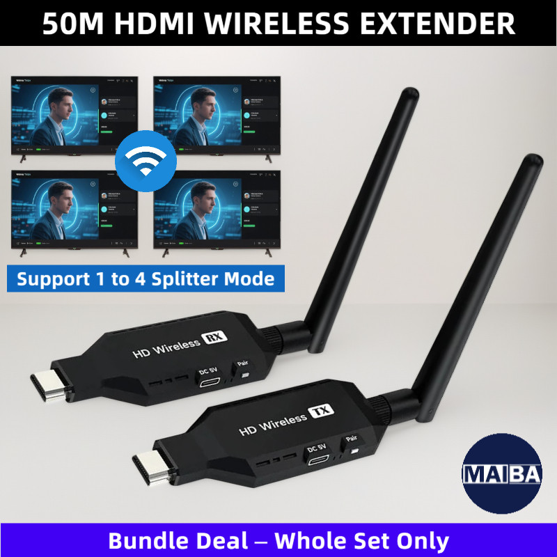 50M HDMI Wireless Transmitter and Receiver 164Ft HD Video Wireless ...