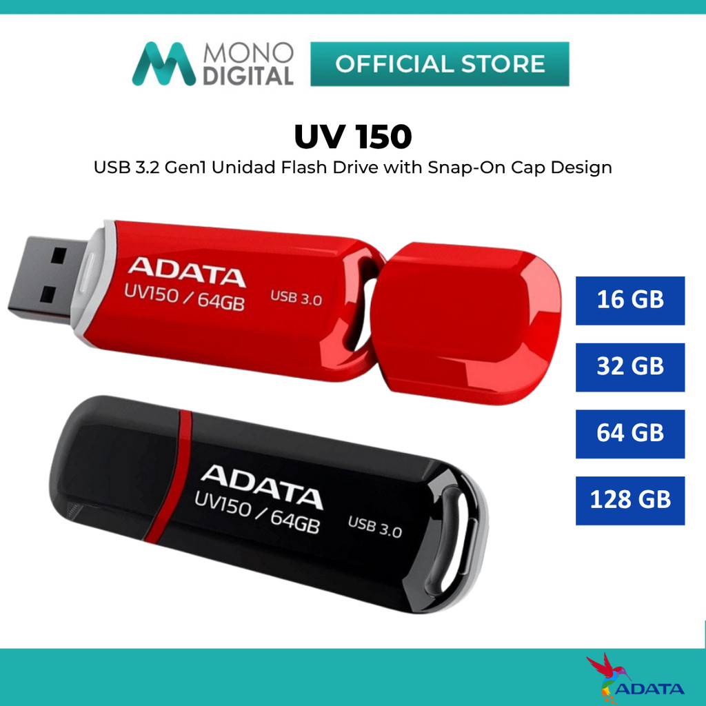 ADATA UV150 USB FLASH DRIVE USB3.2 PENDRIVE THUMBDRIVE THUMB DRIVE WITH ...