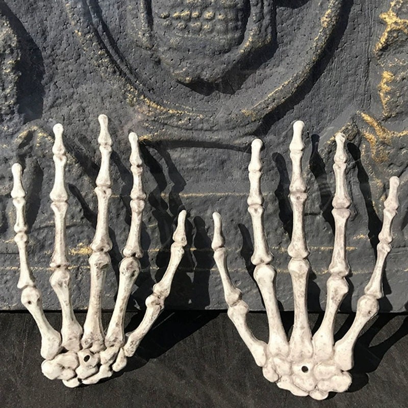 Scary Halloween Skull Claws Plastic Fake Skeleton Hands Waterproof ...