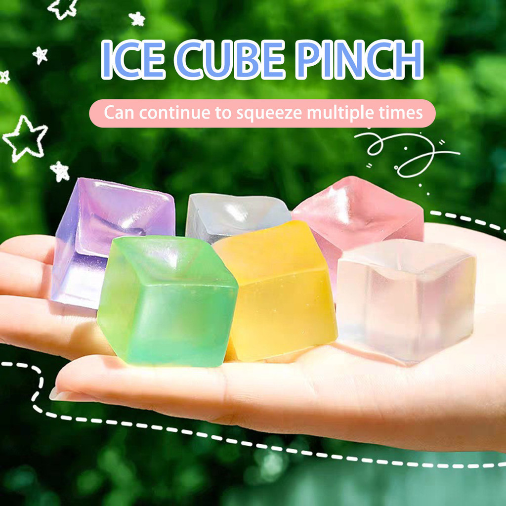 MGqy_ 24Pcs Ice Cube Squishes Toy Slow Rebound TPR Stress Relief Mini ...