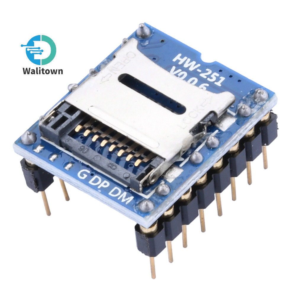 Wtv020 Sd 16p Dc2 6 3 6v Voice Module Mp3 Module Usb Disk Player Sd Card Voice Module Shopee