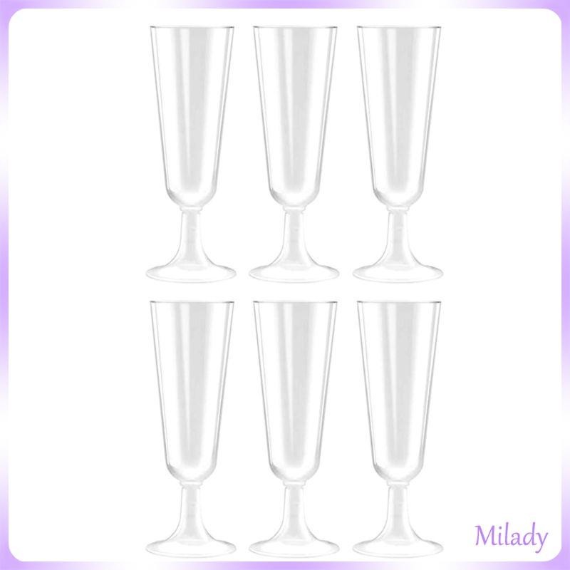 Milady Set of 6 150ML Champagne Flutes Red Wine Cup Champagne Glass ...