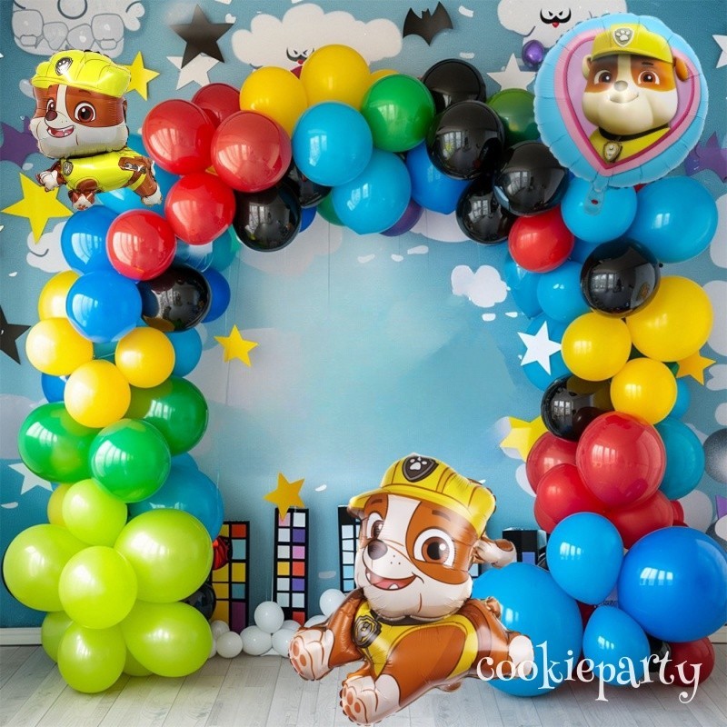 Paw Patrol Theme Rubble Foil Balloons Birthday Decoration Set Baby ...