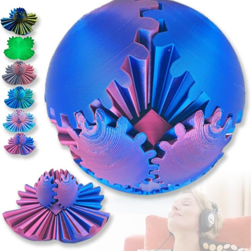 3D Printed Gear Ball Rotary Ball Deployable Gear Ball Cube Fidget ...