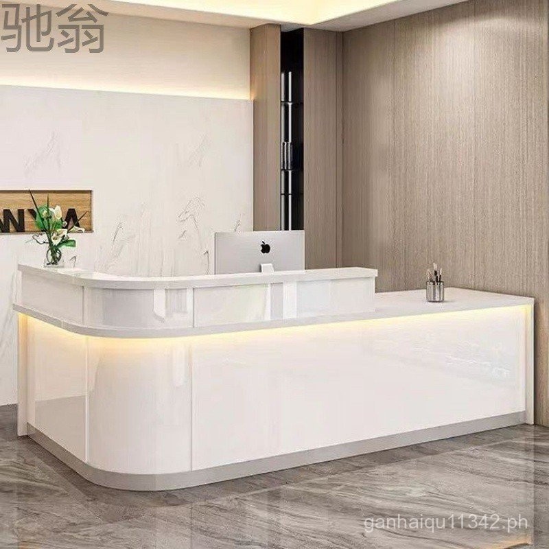 H9rCompany Reception Desk Corner Circular Arc Paint Bar Counter Cashier ...