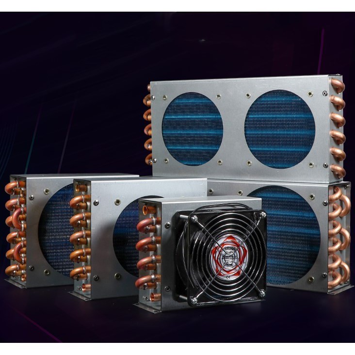 RQ+Small shell condenser radiator freezer air-cooled fan aluminum fin ...
