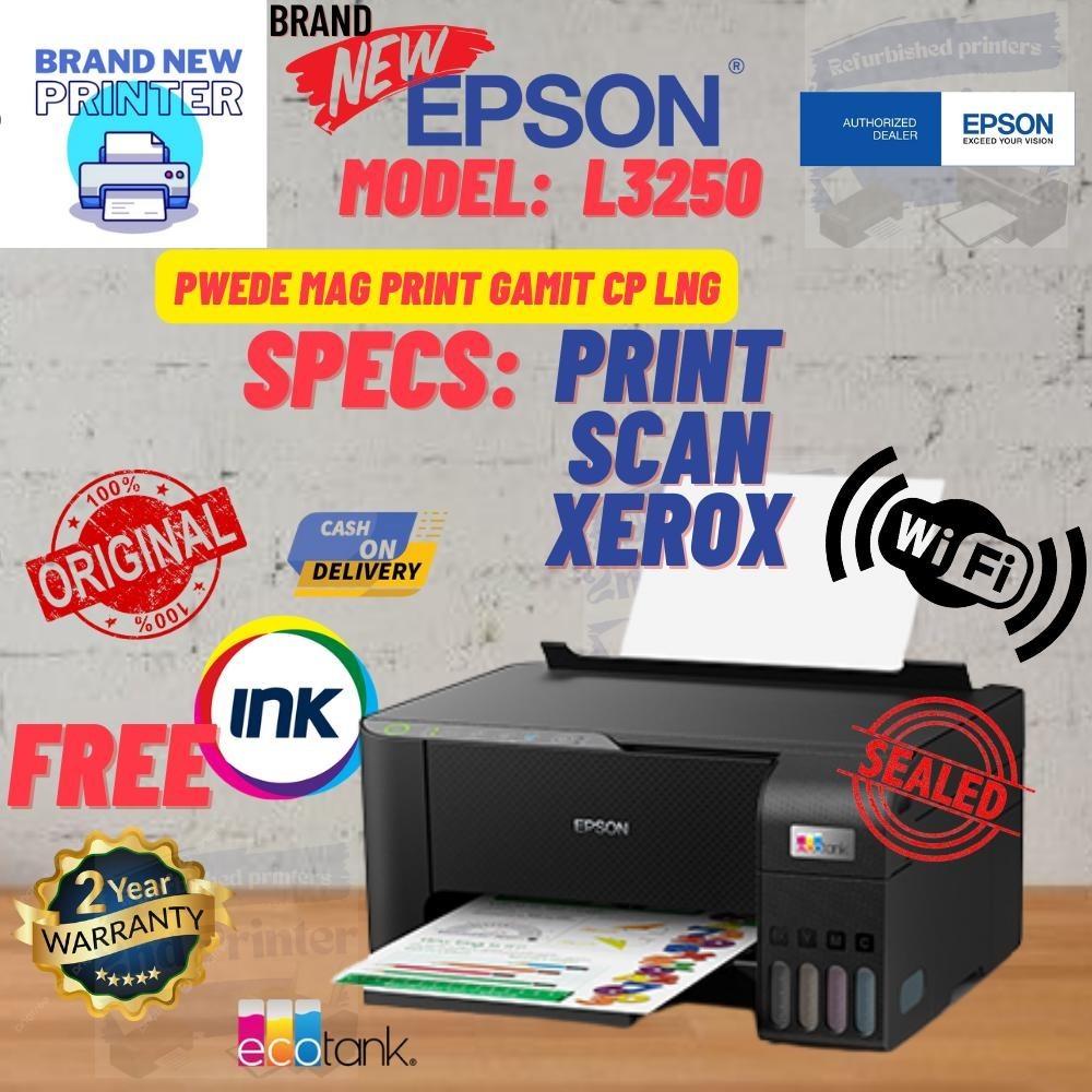 Epson L3250 MODEL Brand new continuous 4 in 1 Printer Print Scan Xerox ...
