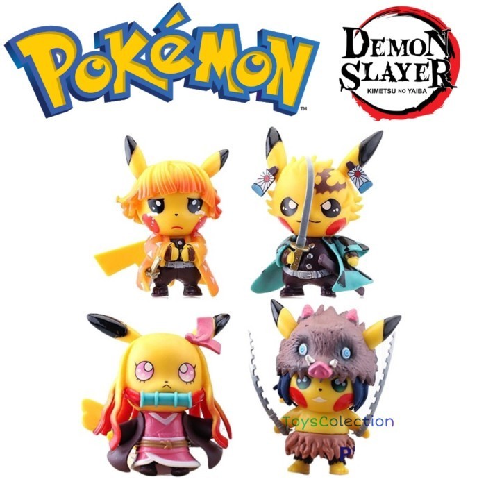 Bright_Ceria99 ACTION FIGURE POKEMON PIKACHU NARUTO VER. SET OF 5 PCS ...