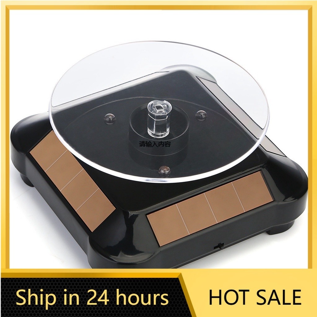 Solar Power Battery 360 Turntable Rotating Jewelry Watch Ring Display ...
