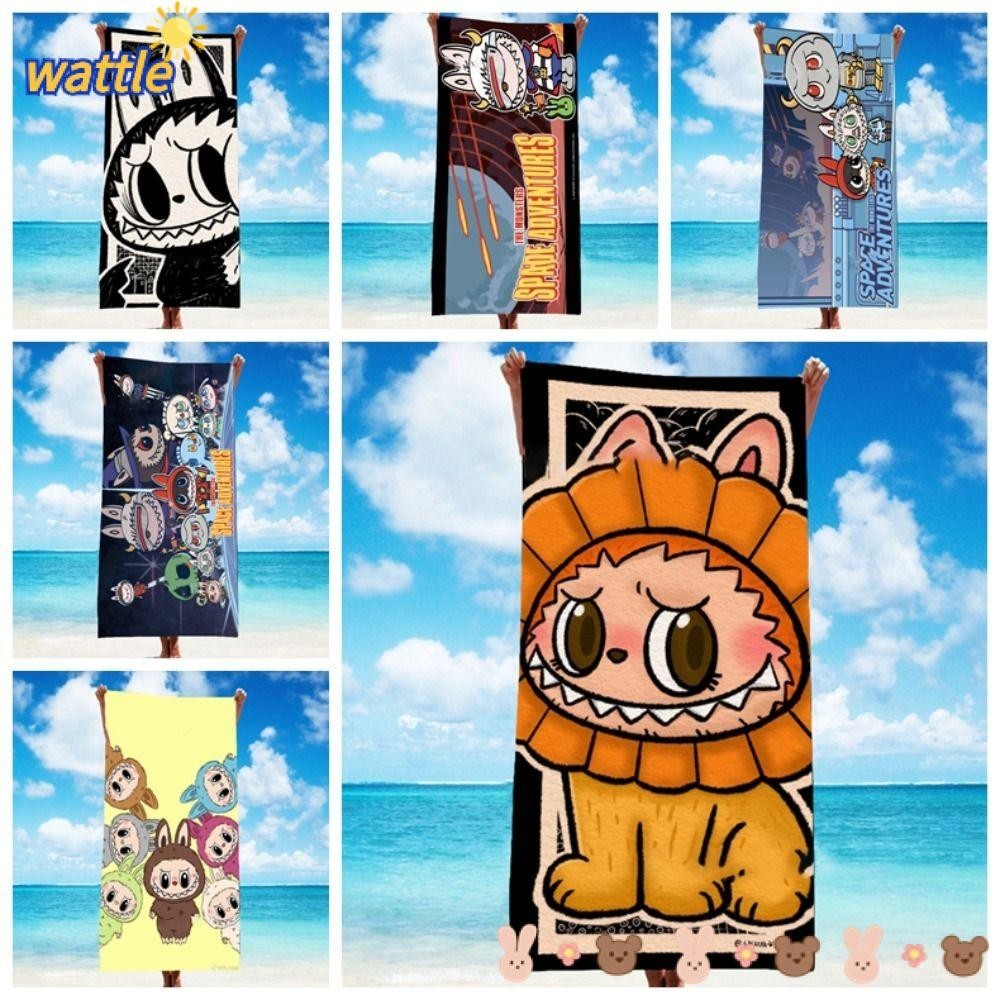 WATTLE Labubu Beach Scarf, Long Print Seaside Hijab, Fashion Sunscreen ...