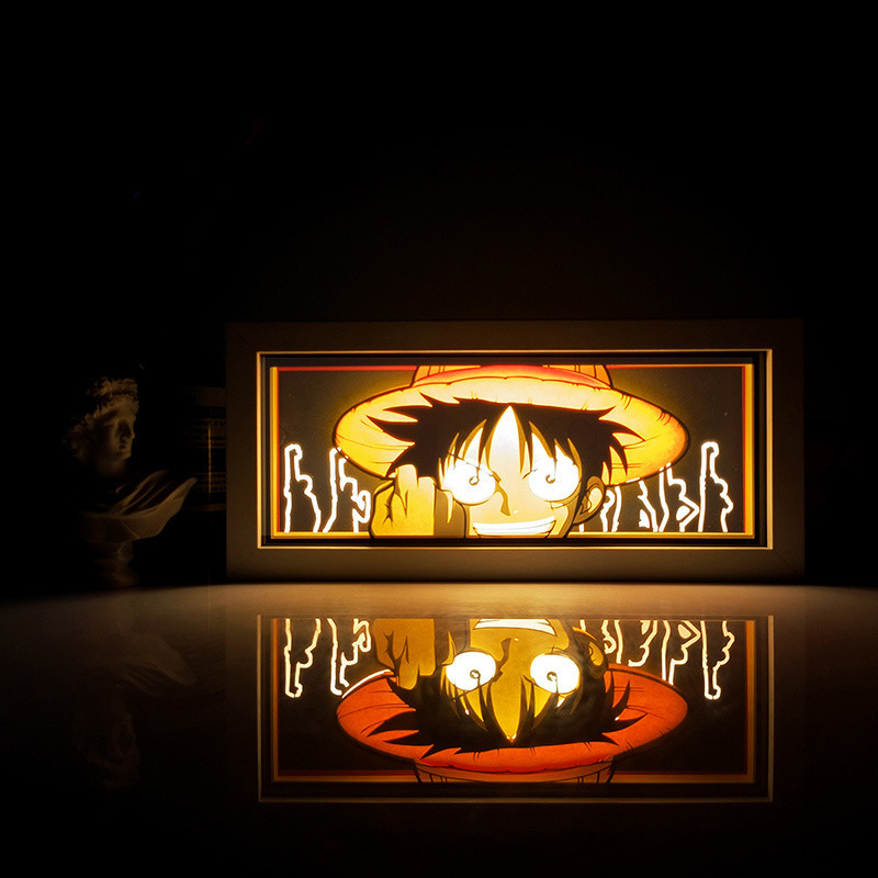 One Piece Luffy Dragon Ball Naruto paper carving lamp nightlight ...