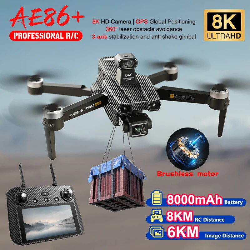 Upgraded LED Screen AE86 Pro Max+ drone with 360 degree obstacle ...