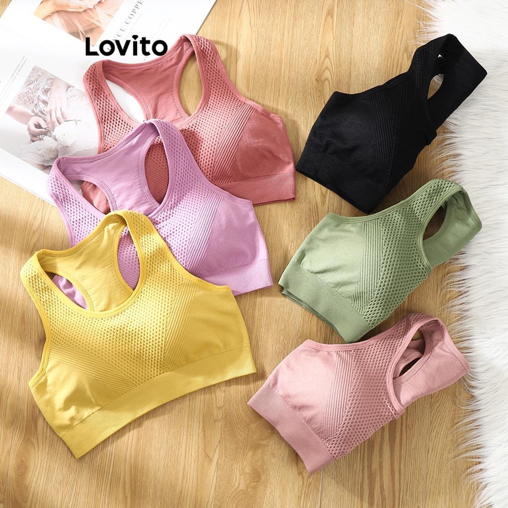 Lovito Women Sporty Plain Basic Sports Bra LNL58349 | Shopee Philippines