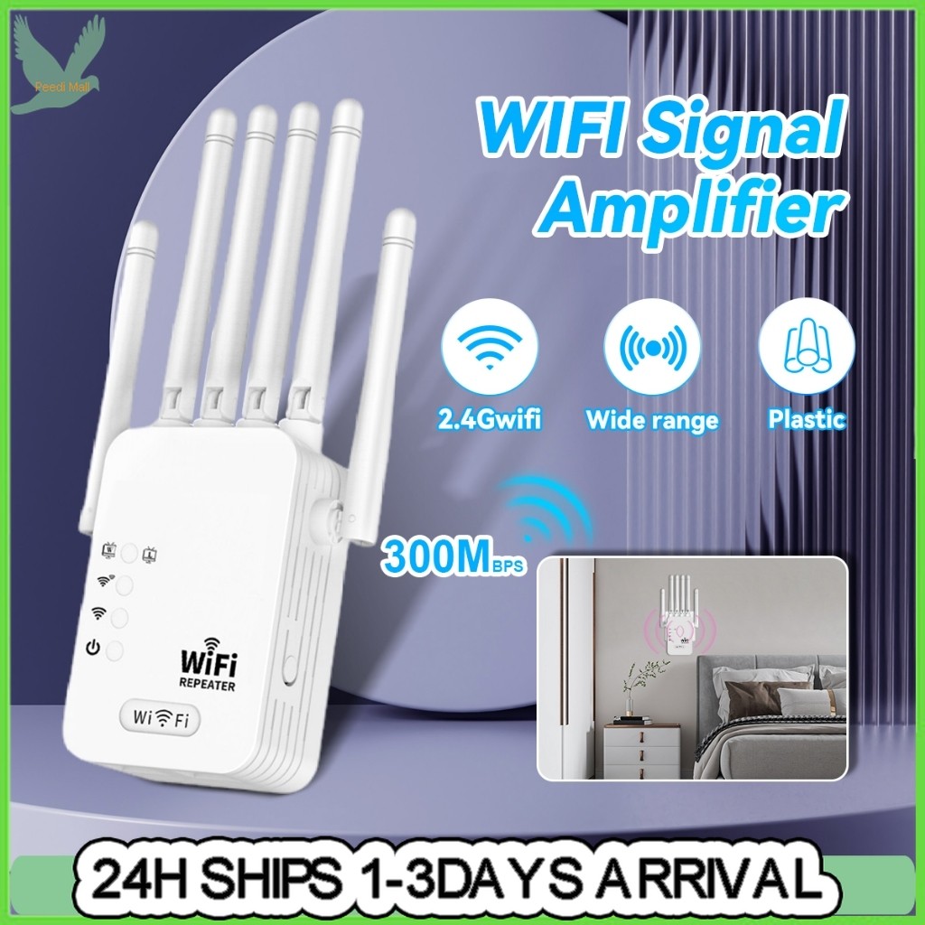 6 Antenna Wifi Repeater 300Mbps Fast Speed WiFi Range Extender 2.4G ...