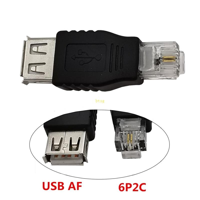 BT Ethernet RJ11 6P2C to USB Female Plug Adapter 4 Pin USB-A Connector ...