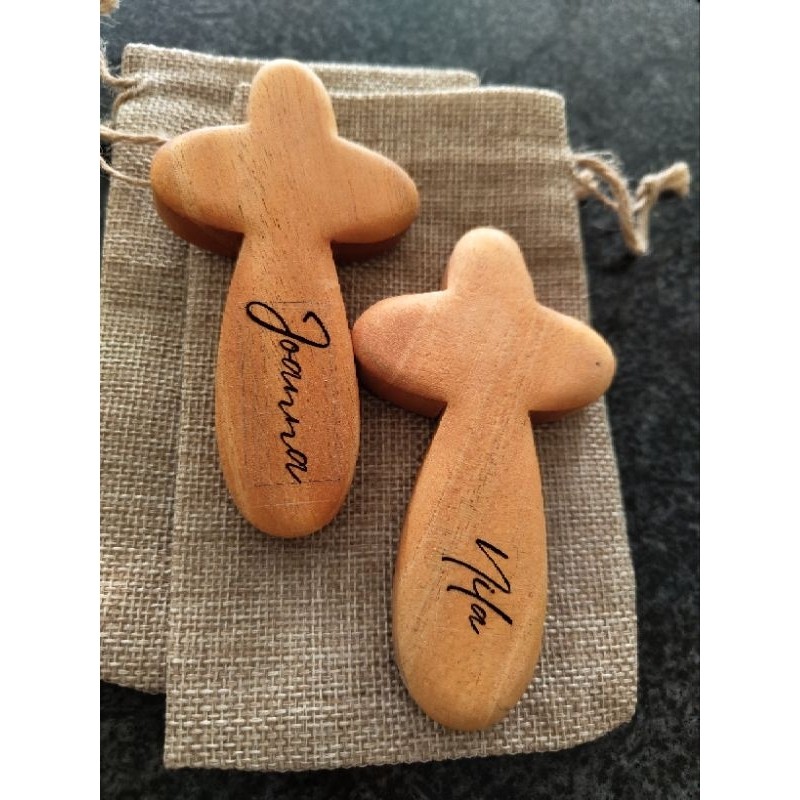 Personalized Emmanuel Holding Cross | Wood from Holy Land customized ...