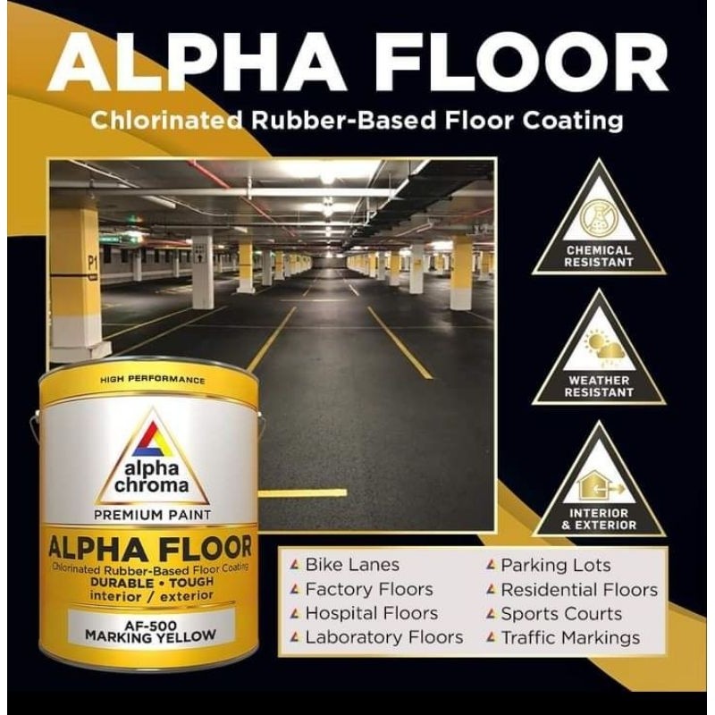 ALPHA FLOOR RUBBERIZED FLOOR COATING PAIL/ TIN PANG BASKETBALL COURT ...