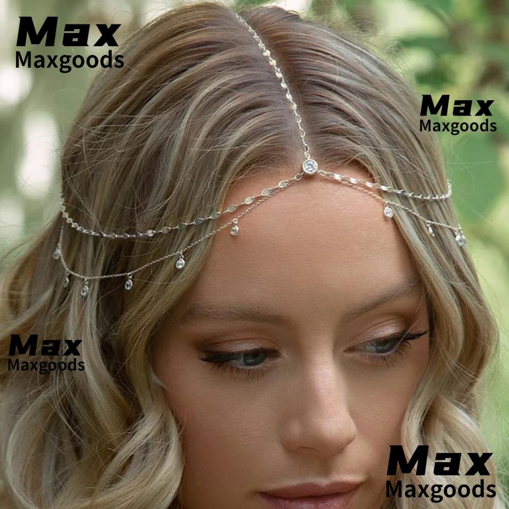 MAXG Crystal Head Chain, Crystal Forehead Chain Elegant Hair ...