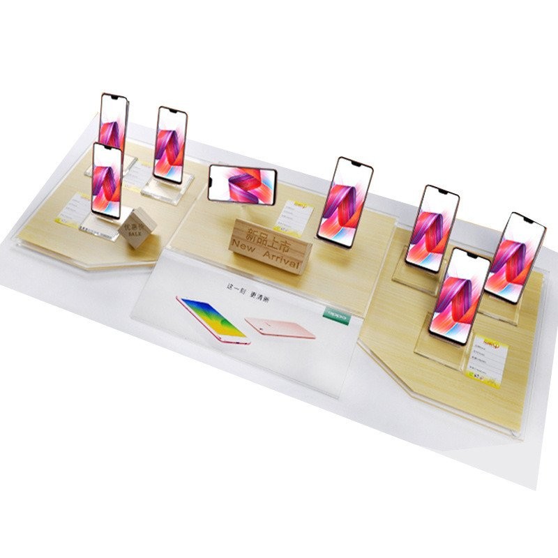 Wood Grain Mobile Phone Counter Tray BBK Display Stand Huawei Mobile ...