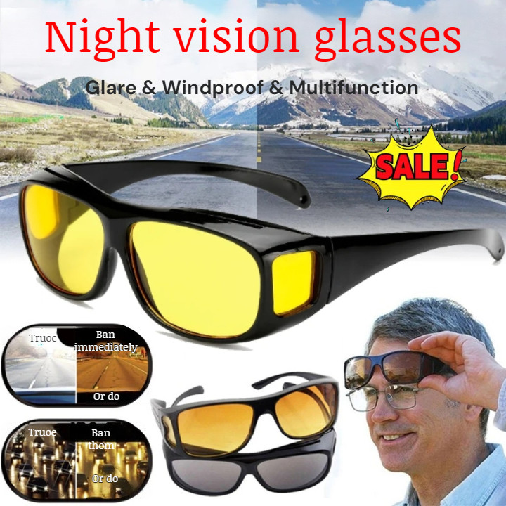 Driver's Night Vision Sunglasses with Interchangeable Lenses Rectangle ...