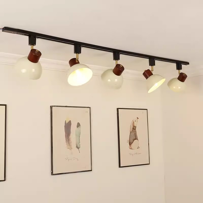 Modern style restaurant track spotlight high-end cream style kitchen ...