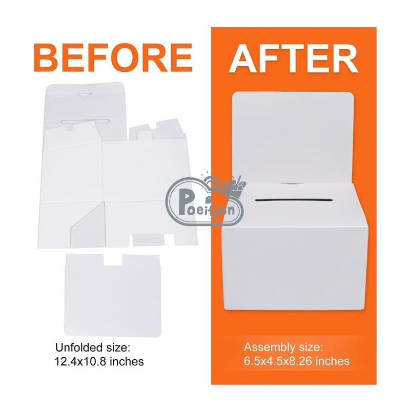 24 Pack Cardboard Ballot Box Money Box with Slot, Raffle Boxes 6x6Inch ...