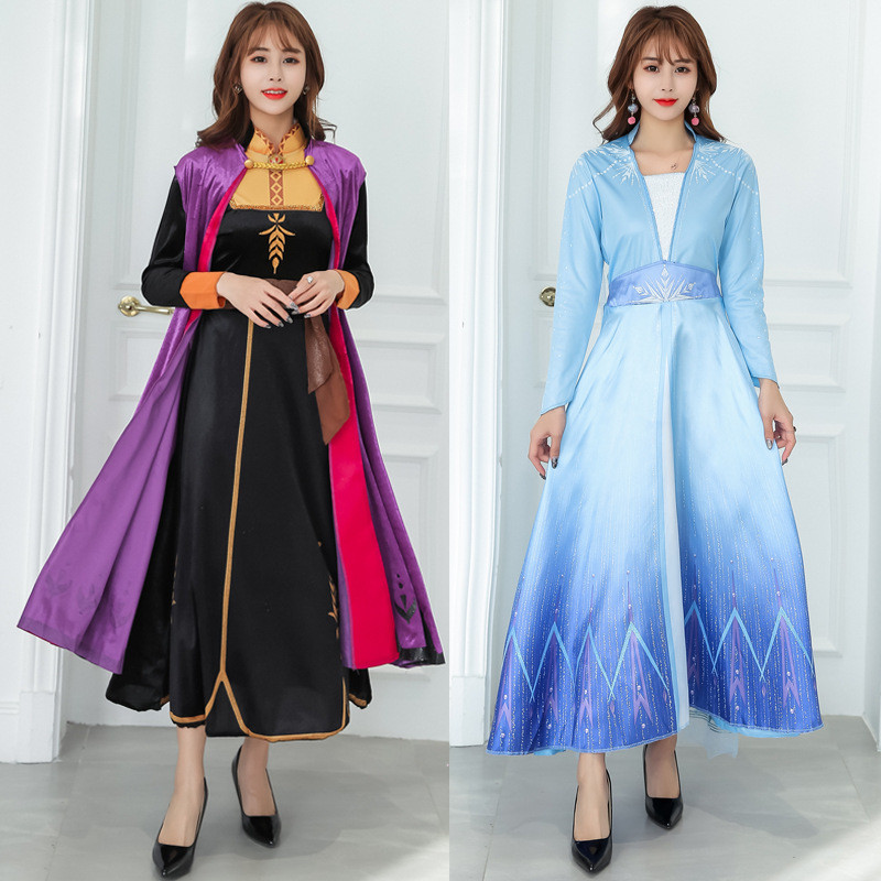 New Cosplay Snow Queen Adult Elsa Dress Costume Halloween Cosplay Elsa ...