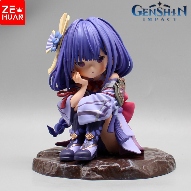 14cm Anime Genshin Impact Raiden Figura Q Version Figure Raiden Shogun ...