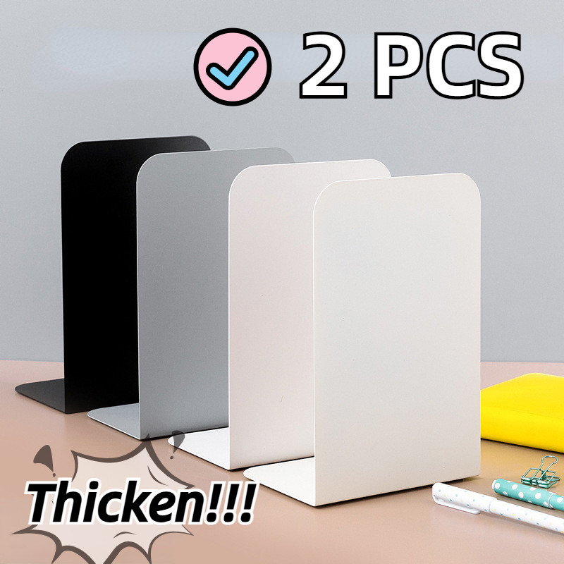 2PCS Thicken Bookends L-shaped Desk Organizer Desktop Book Holder ...