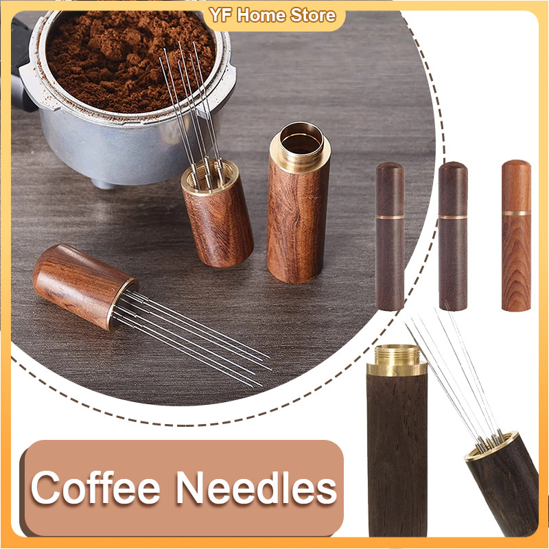 Coffee Needles Stainless Steel Needle Wood Handle Coffee Distributor ...